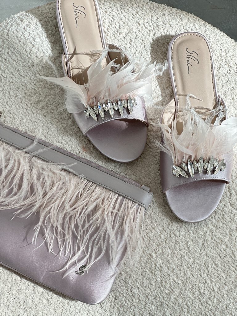 3566-3 / Feathered Elegance Crystal Slippers - Simply Chic